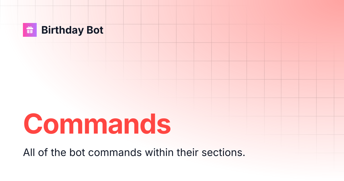 Commands | Birthday Bot